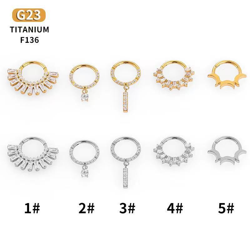 3# Silver Stainless Steel Diamond Round Piercing Nose Ring :Asujewelry.com