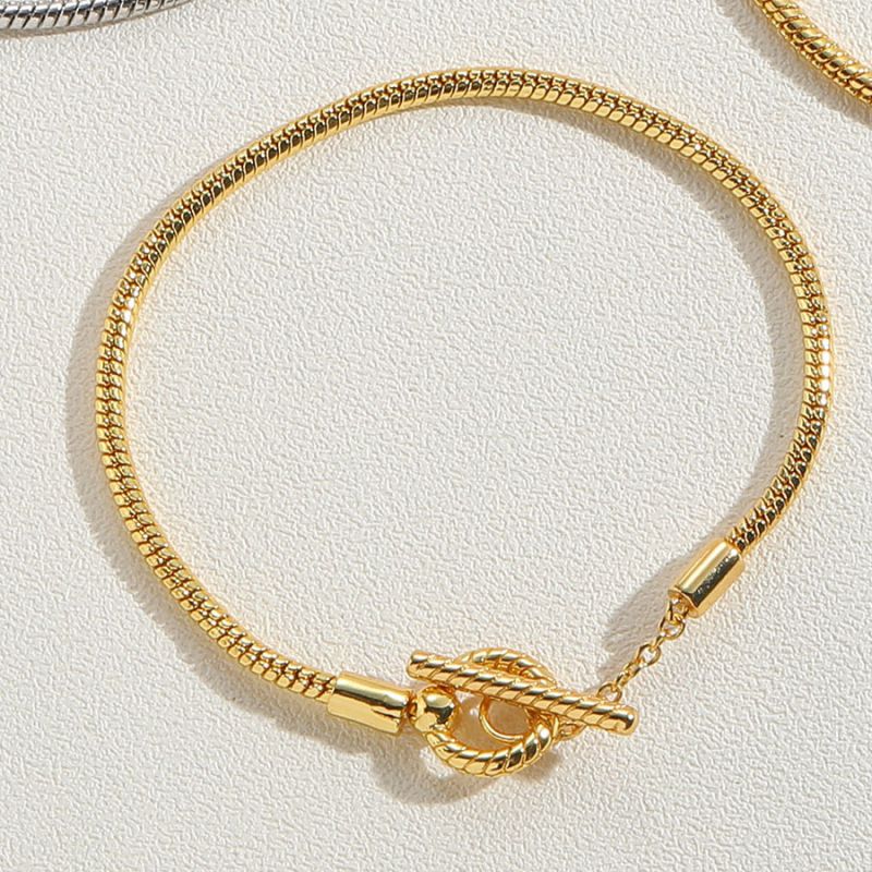 Fashion Ot Buckle Bracelet Metal Geometric Snake Bone Bracelet ...