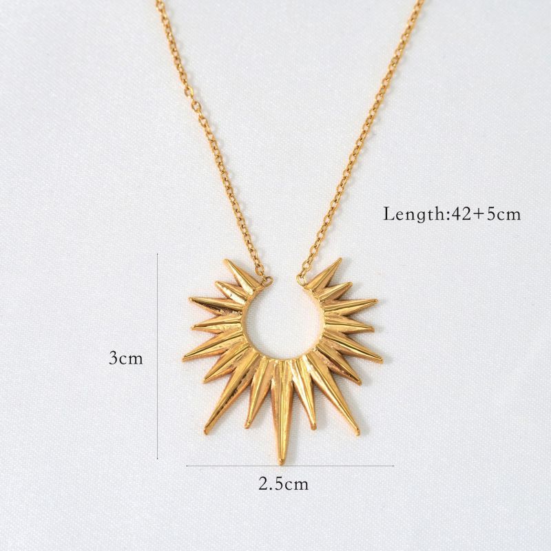 Fashion Sun Rays Titanium Steel Sun Ray Necklace :Asujewelry.com