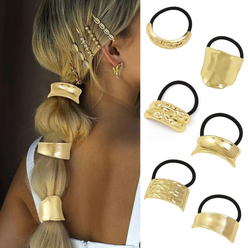 Set 2 Alloy Curved Hair Rope Set :Asujewelry.com