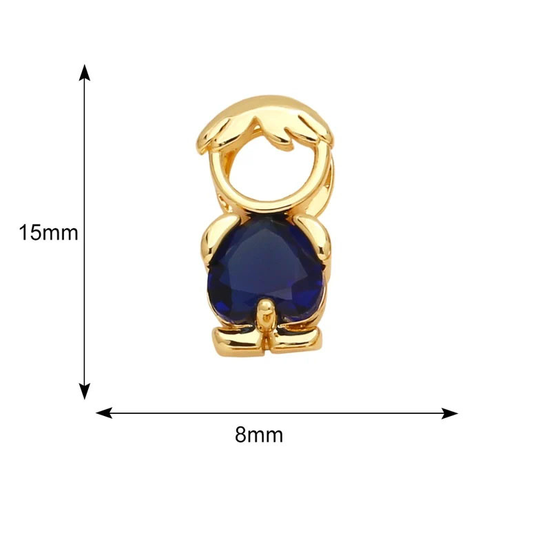 Dark Blue Copper Diamond Love Boy Pendant (without Chain):Asujewelry.com