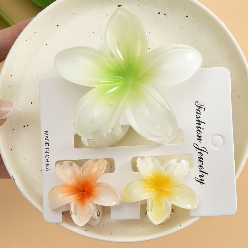 Color Combination #6 Gradient Plumeria Grab Clip:Asujewelry.com