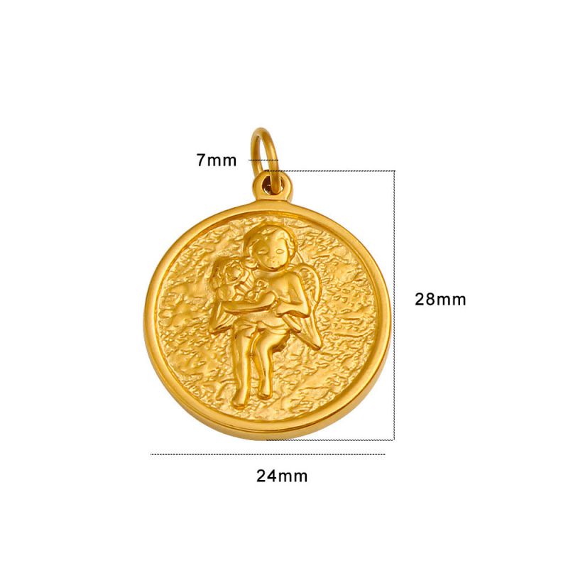 Human Figure Pattern Titanium Steel Portrait Pendant (without Chain ...