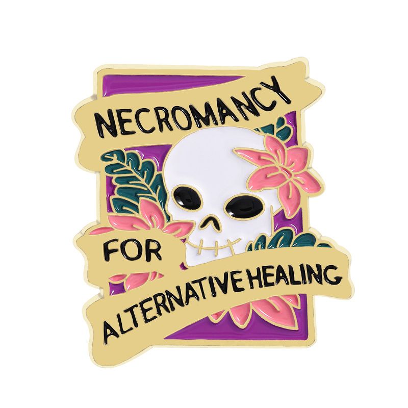 Skeleton Flower Skull Cartoon Skull Pin :Asujewelry.com