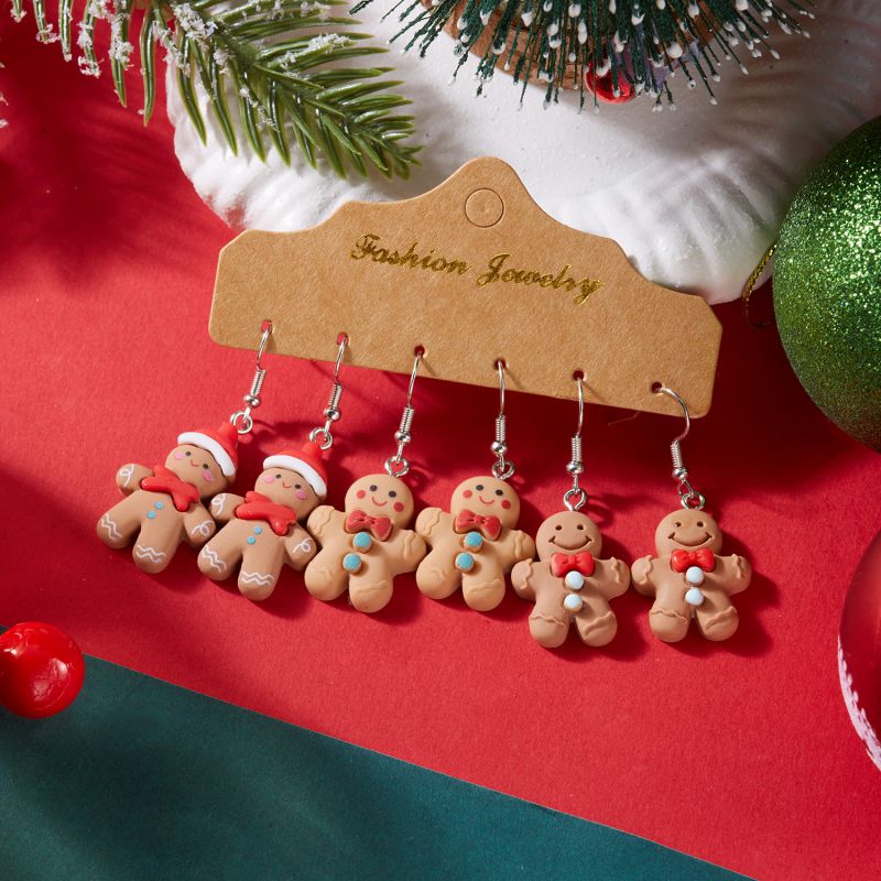 #1 Gingerbread Man Set 1 Resin Gingerbread Man Earring Set :Asujewelry.com