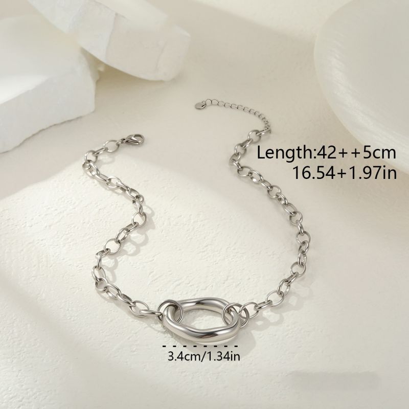 Steel Necklace Stainless Steel Irregular Shape Necklace :Asujewelry.com