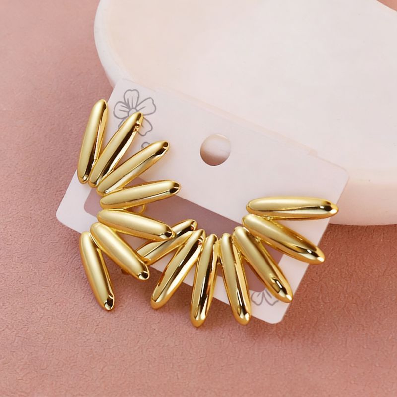Gold Style 1 Stainless Steel Irregular Earrings :Asujewelry.com