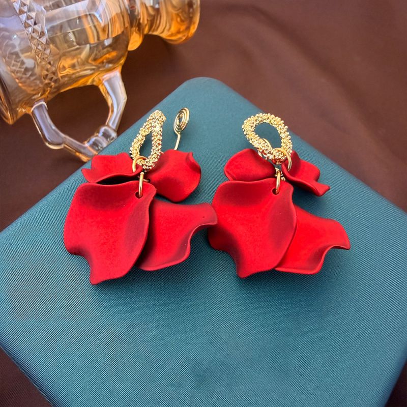 55# Ear Clip Alloy Flower Ear Clips :Asujewelry.com